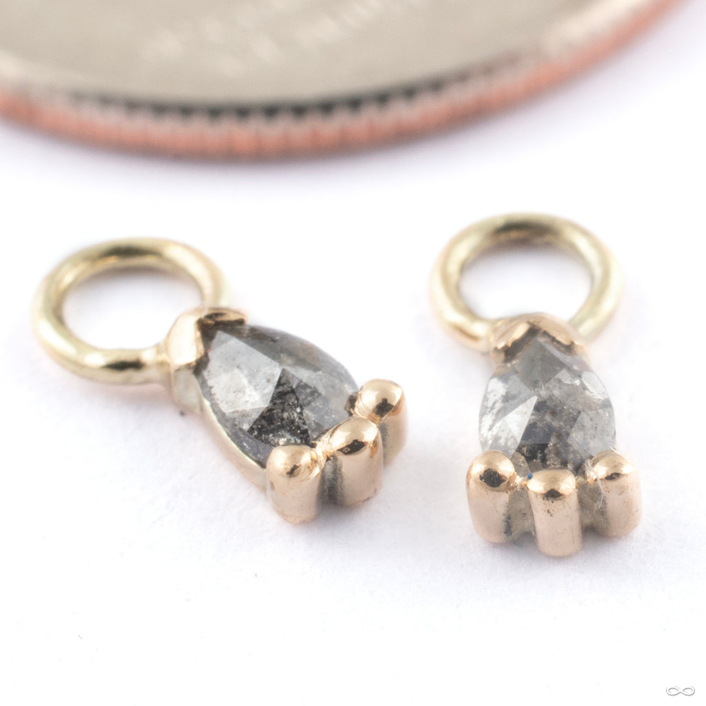 Beaded Pear Charm in Gold from Mettle and Silver — Infinite Body ...