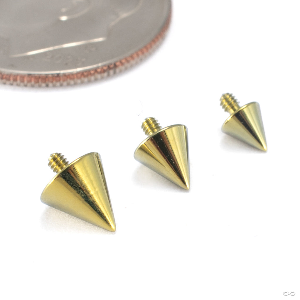 Cone Spike Threaded End in Titanium Anodized Gold from Industrial Stre ...