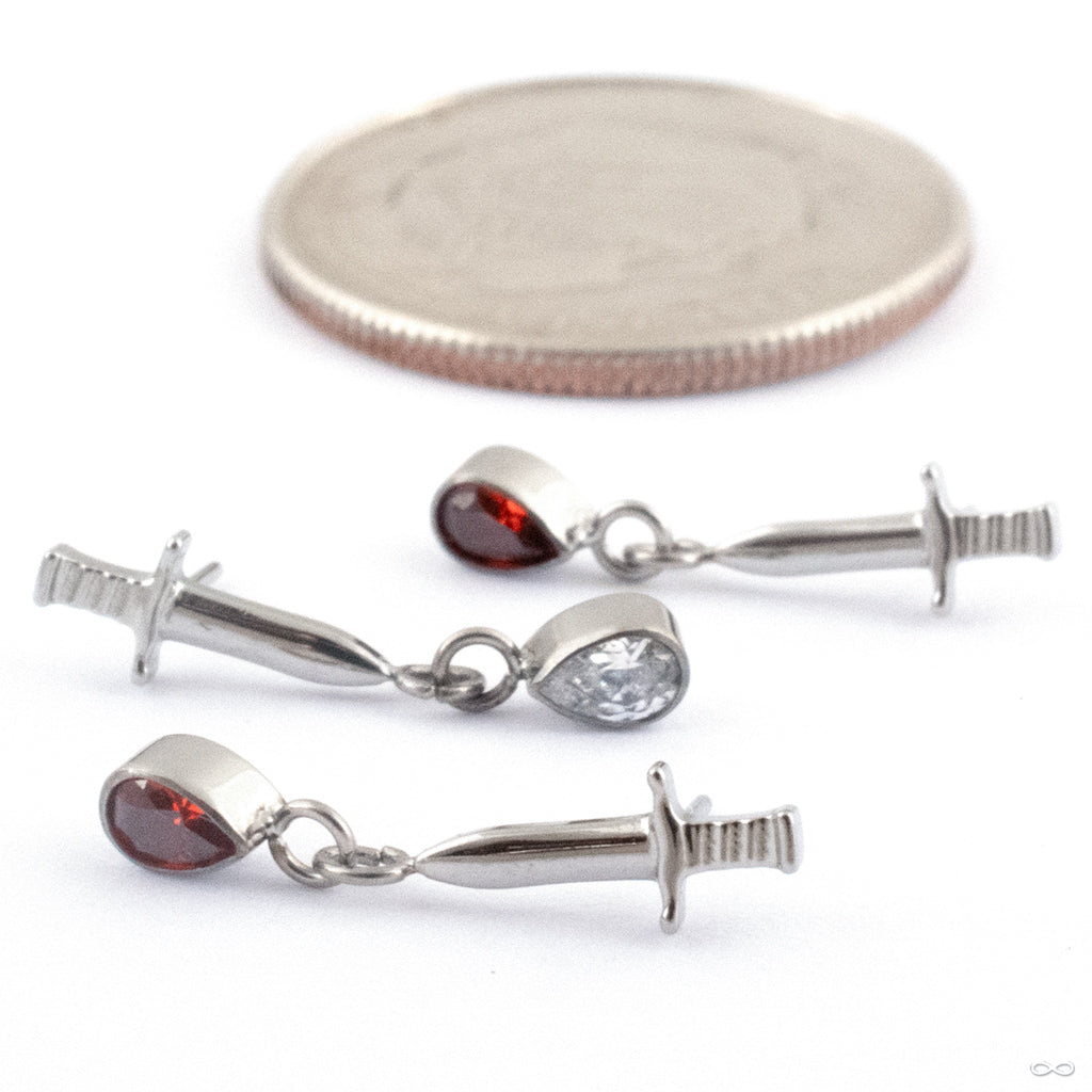 Dagger Drop Press-fit End in Titanium from Diablo Organics — Infinite Body Piercing, Inc.