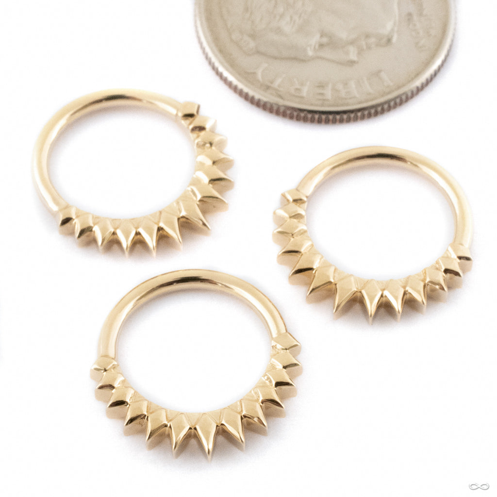 Petite Pyramid Seam Ring in Gold from Tether Jewelry — Infinite Body ...