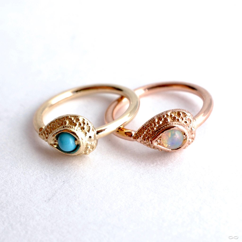 Nanda Pear Fixed Bead Ring in Gold from BVLA — Infinite Body Piercing, Inc.