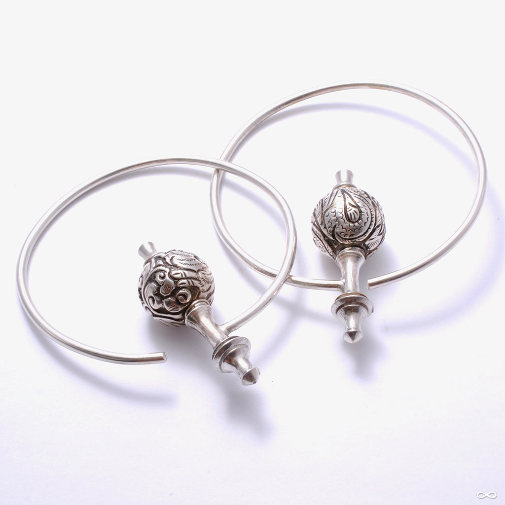 Asia Major Hoop Weights with Bali Filigree Beads from Morton Manley ...