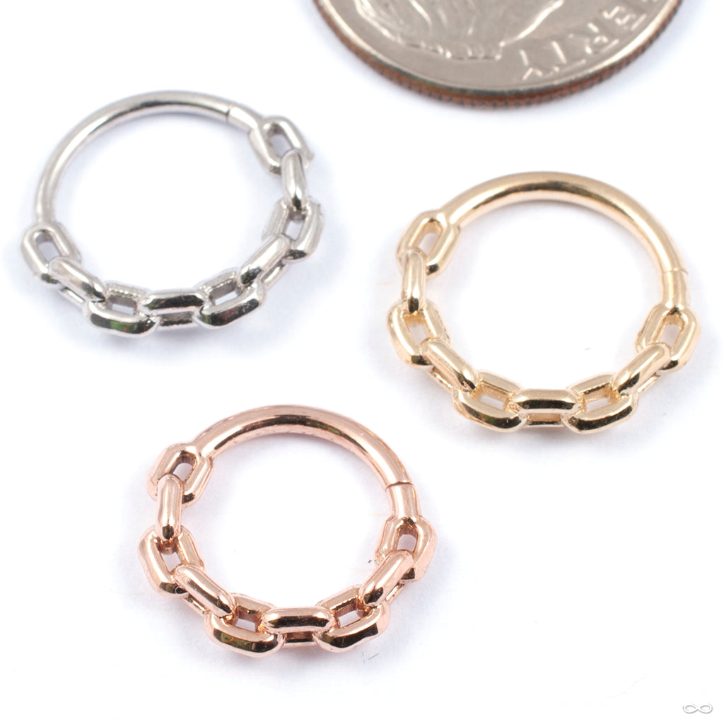 Chain Link Seam Ring in Gold from Tawapa — Infinite Body Piercing, Inc.