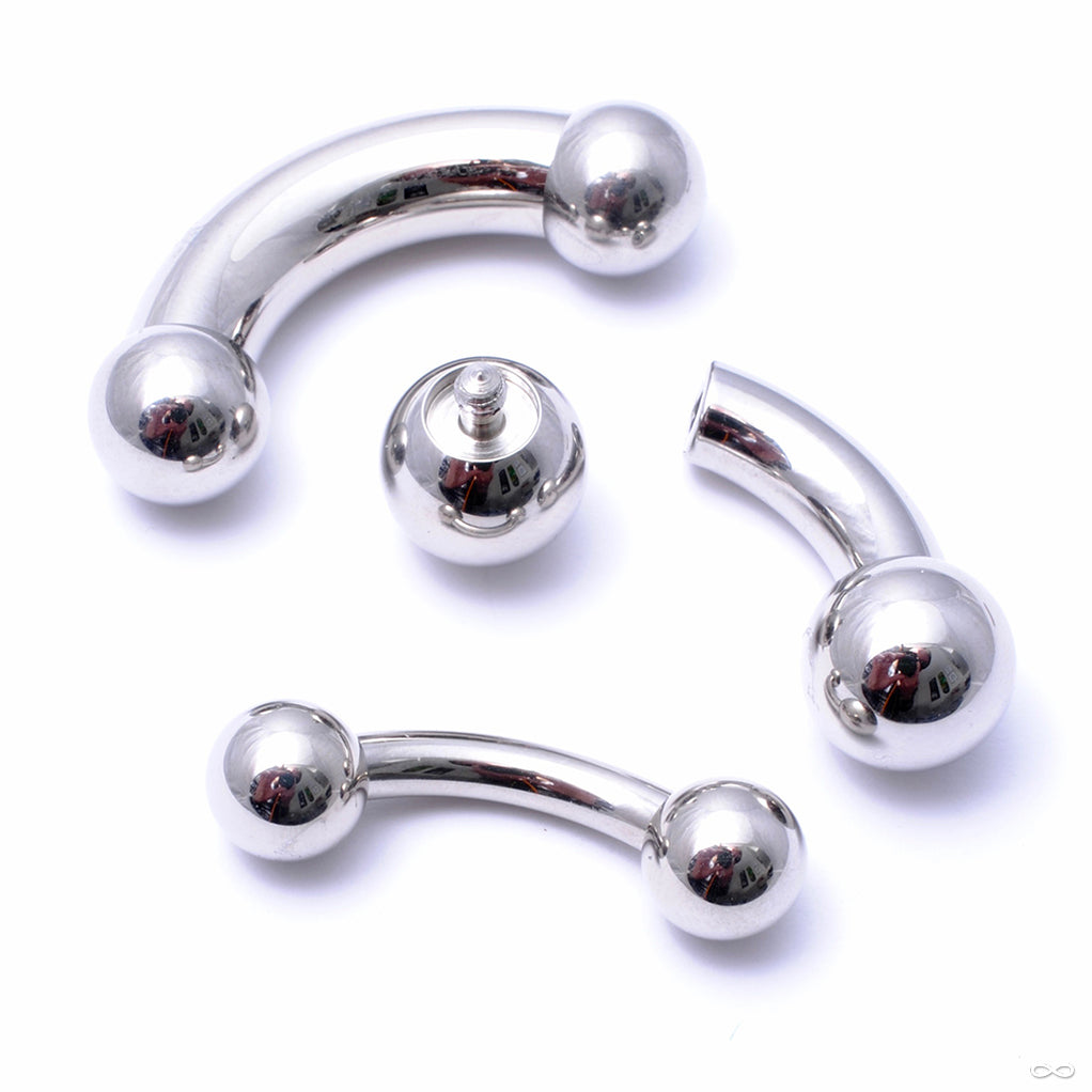 Curved Threaded Barbell Shaft in Stainless Steel from Anatometal ...