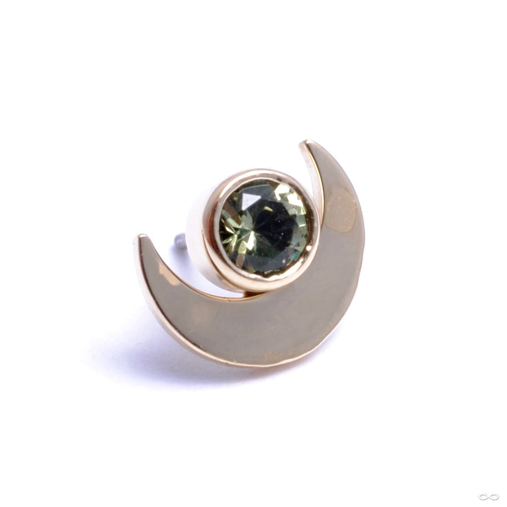 Moon with Gemstone Press-fit End in Gold from Anatometal — Infinite ...