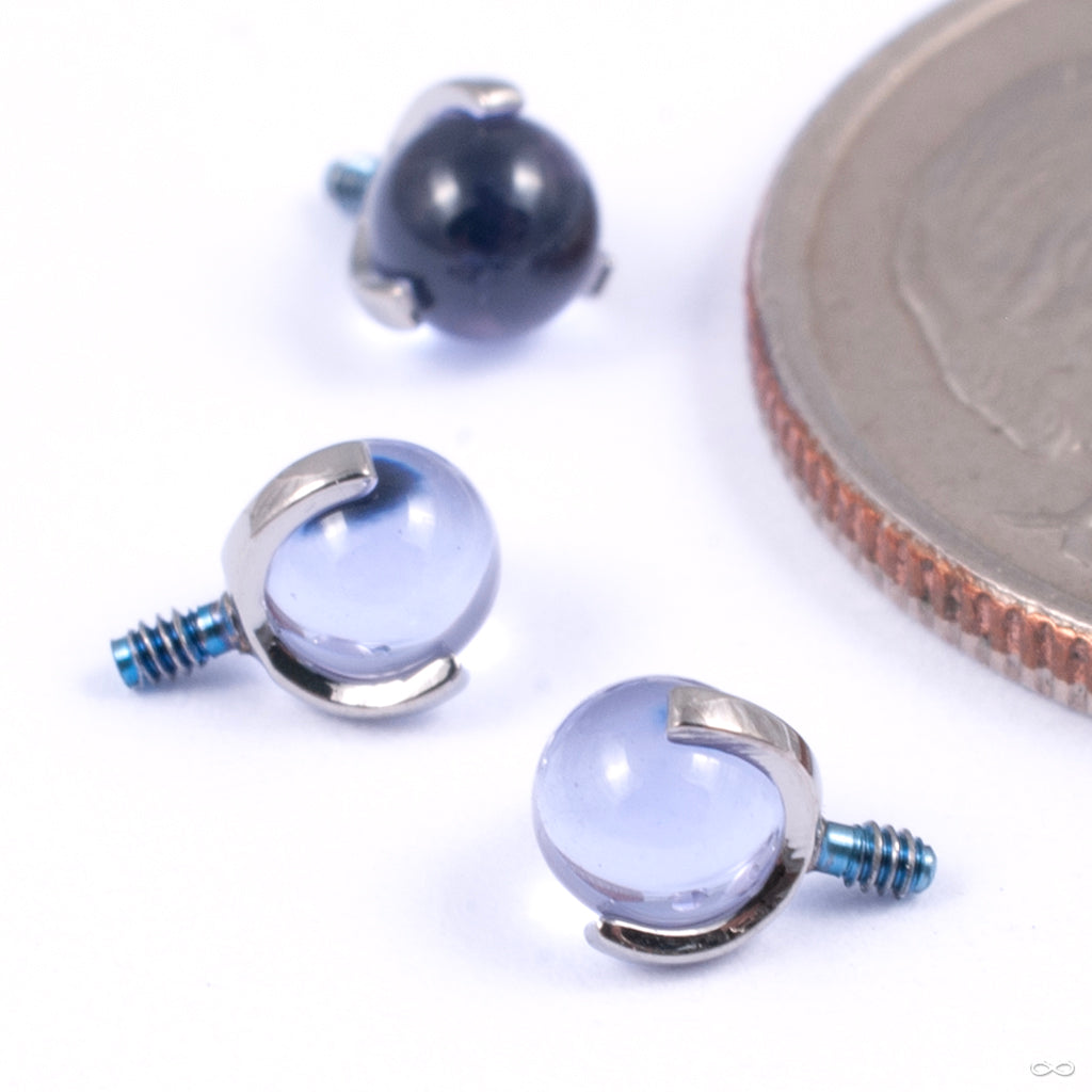 Three Prong Natural Stone Threaded End in Titanium from Anatometal ...