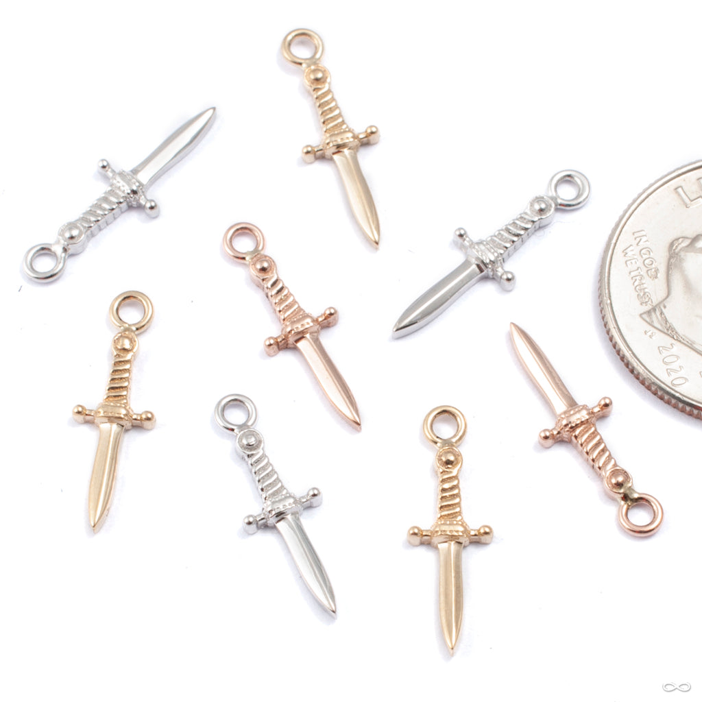 Slasher Dagger Charm in Gold from BVLA — Infinite Body Piercing, Inc.