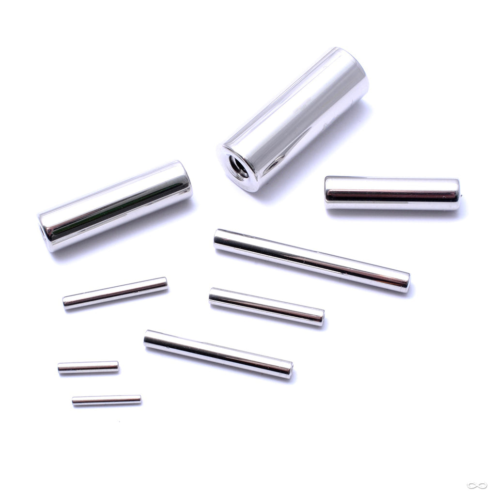 Straight Threaded Barbell Shaft in Titanium from 16g to 8g from Indust ...