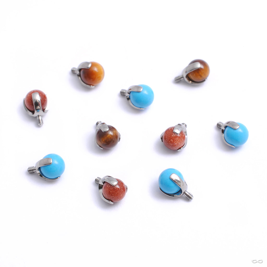 Three Prong Natural Stone Threaded End in Titanium from Industrial Str ...