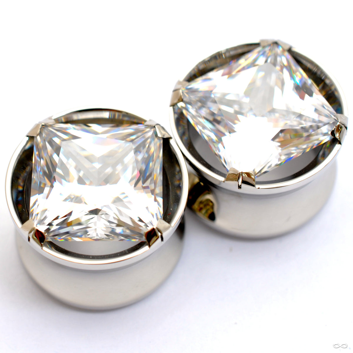 Princess-cut CZ Bling Plugs from Reign — Infinite Body Piercing, Inc.