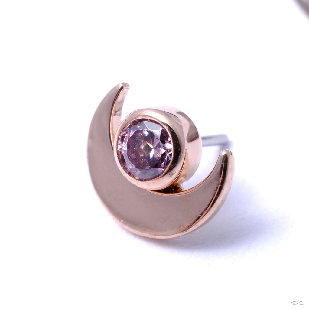 Moon with Gemstone Press-fit End in Gold from Anatometal — Infinite ...